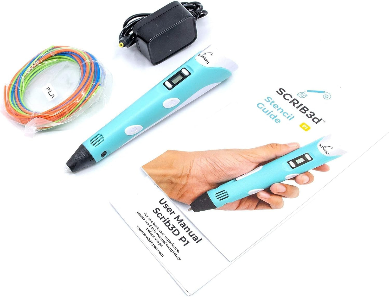 SCRIB3D P1 3D Printing Pen with Display - Includes 3D Pen, 3 Starter C